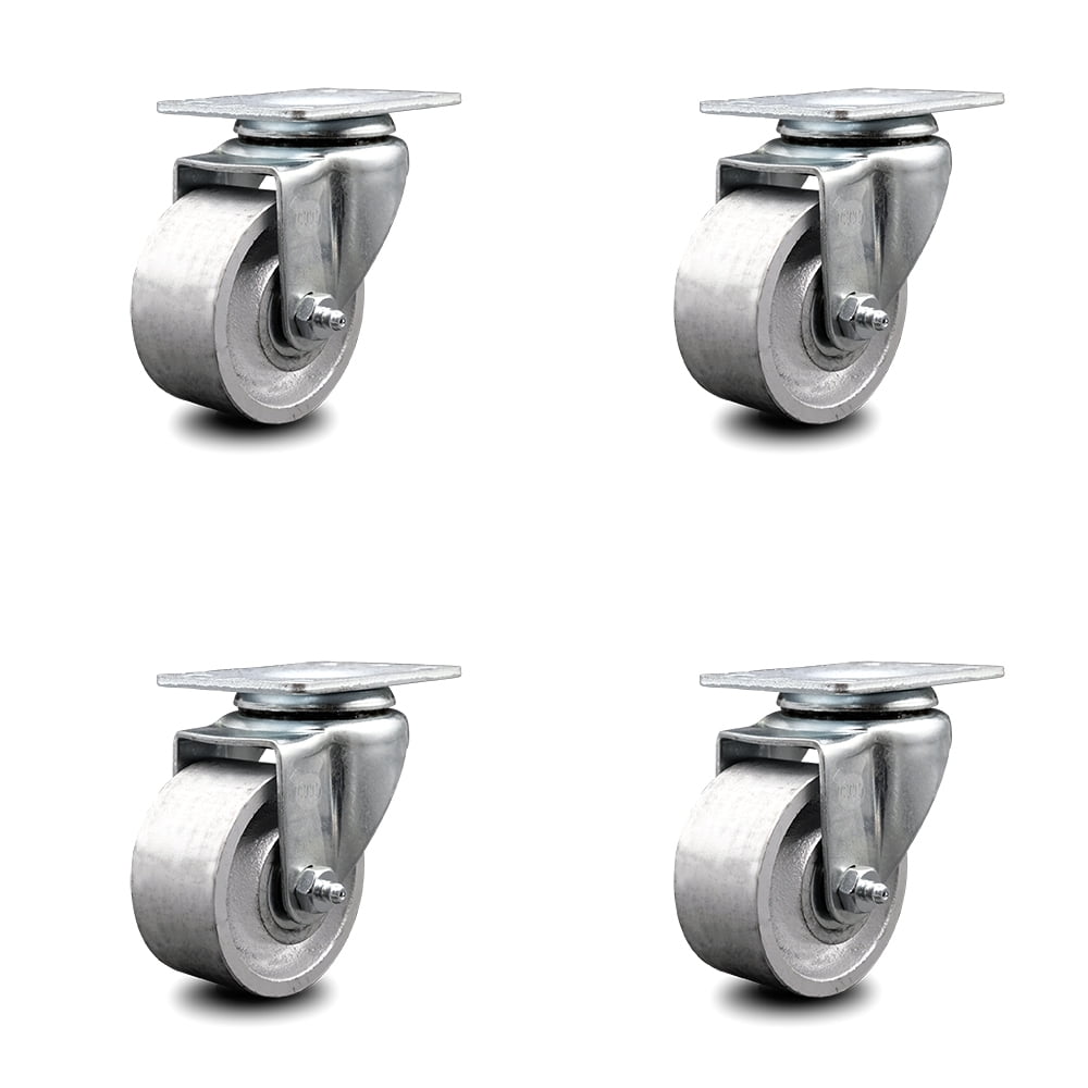3 Inch Semi Steel Wheel Swivel Top Plate Caster Set Service Caster ...