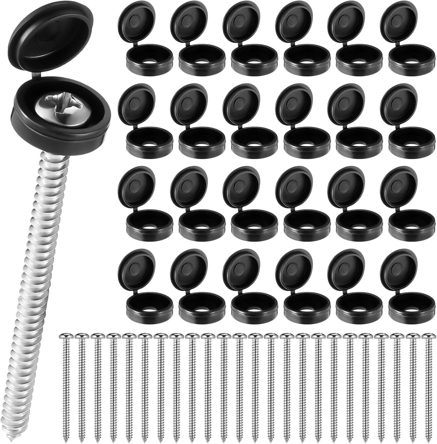 3 Inch Shutter Screws and Caps Bulk Shutter Fasteners 304 Metal ...
