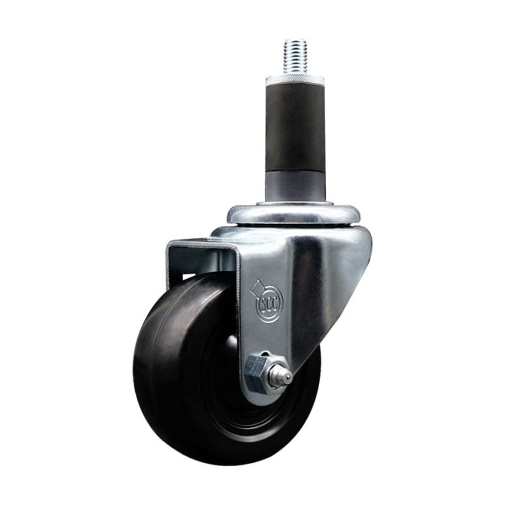 3 Inch Soft Rubber Wheel Swivel 1-1/4 Inch Expanding Stem Caster SCC ...