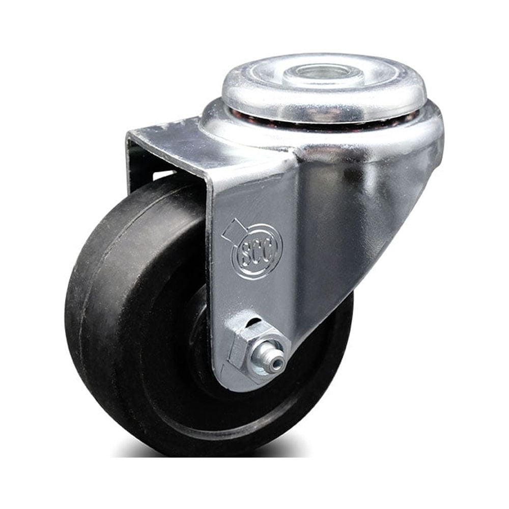3 Inch Soft Rubber Wheel Swivel Bolt Hole Caster Service Caster Brand ...