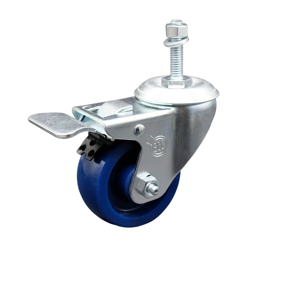 3 Inch Solid Polyurethane Swivel 10mm Stem Caster with Total Lock Brake ...
