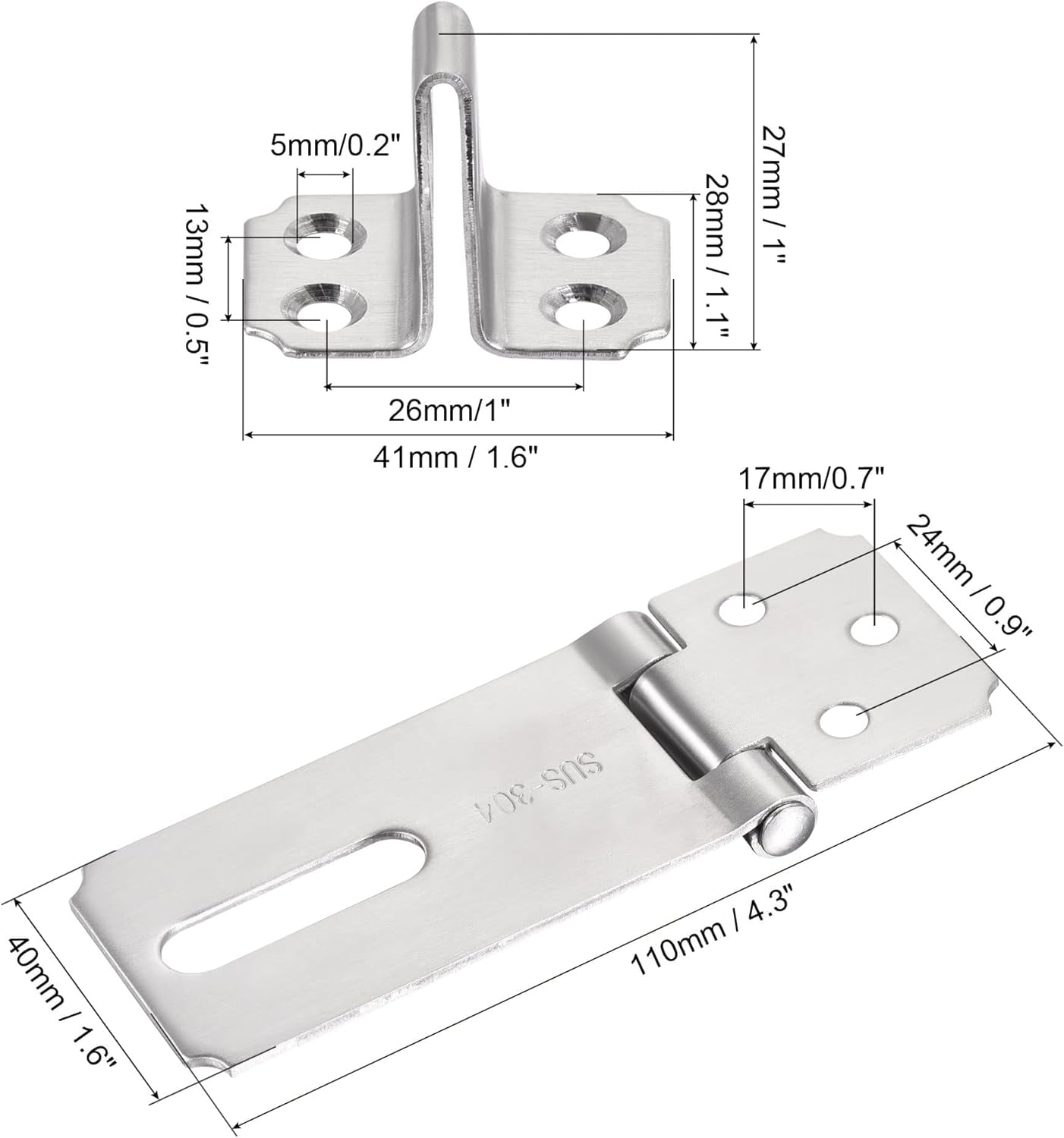 Lock Latch MECCANIXITY 6 Inch Stainless Steel Thick Door Latch Hasp ...