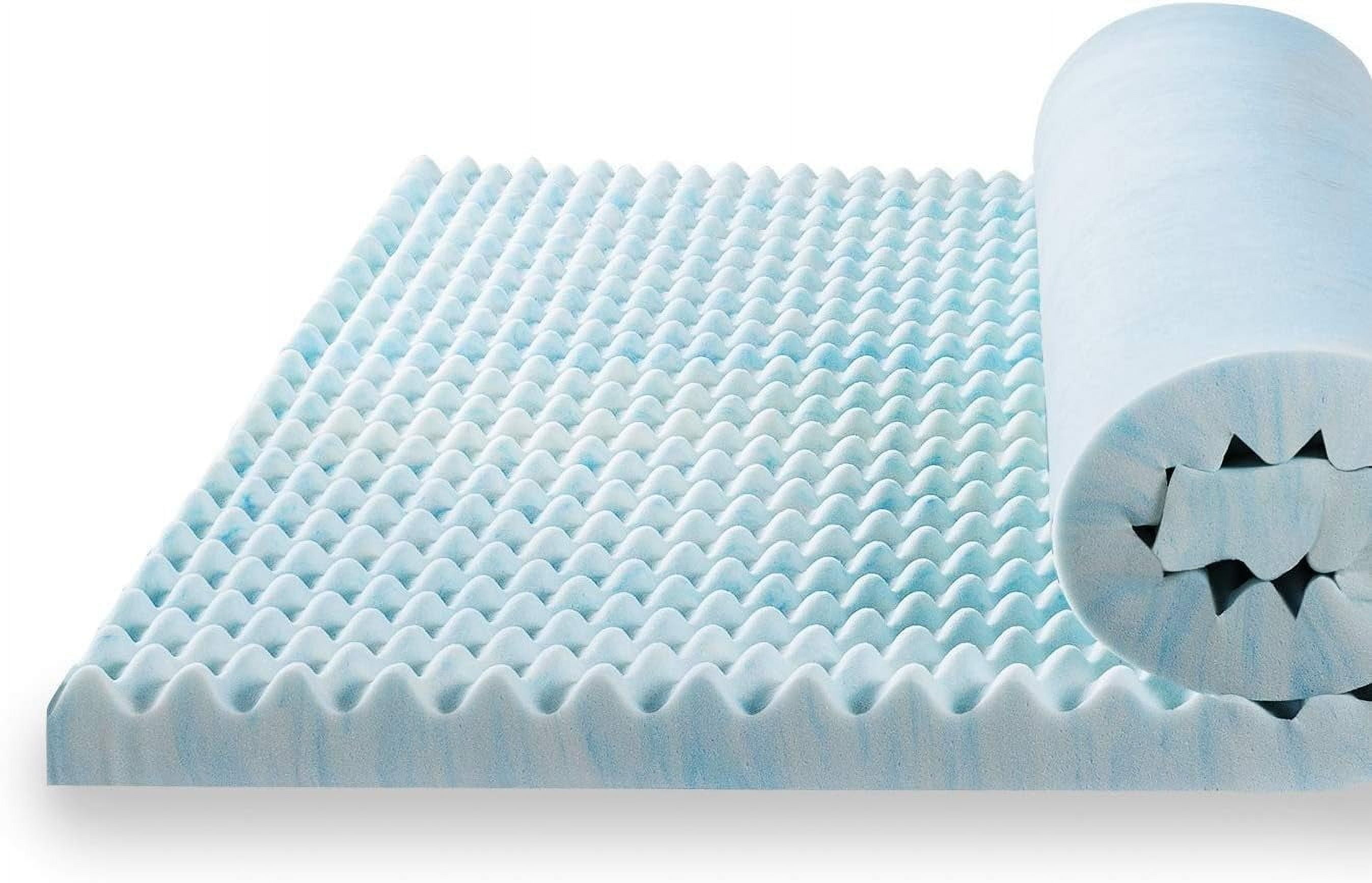 3 Inch Swirl Gel Cooling Memory Foam Mattress Topper, Cooling Airflow ...