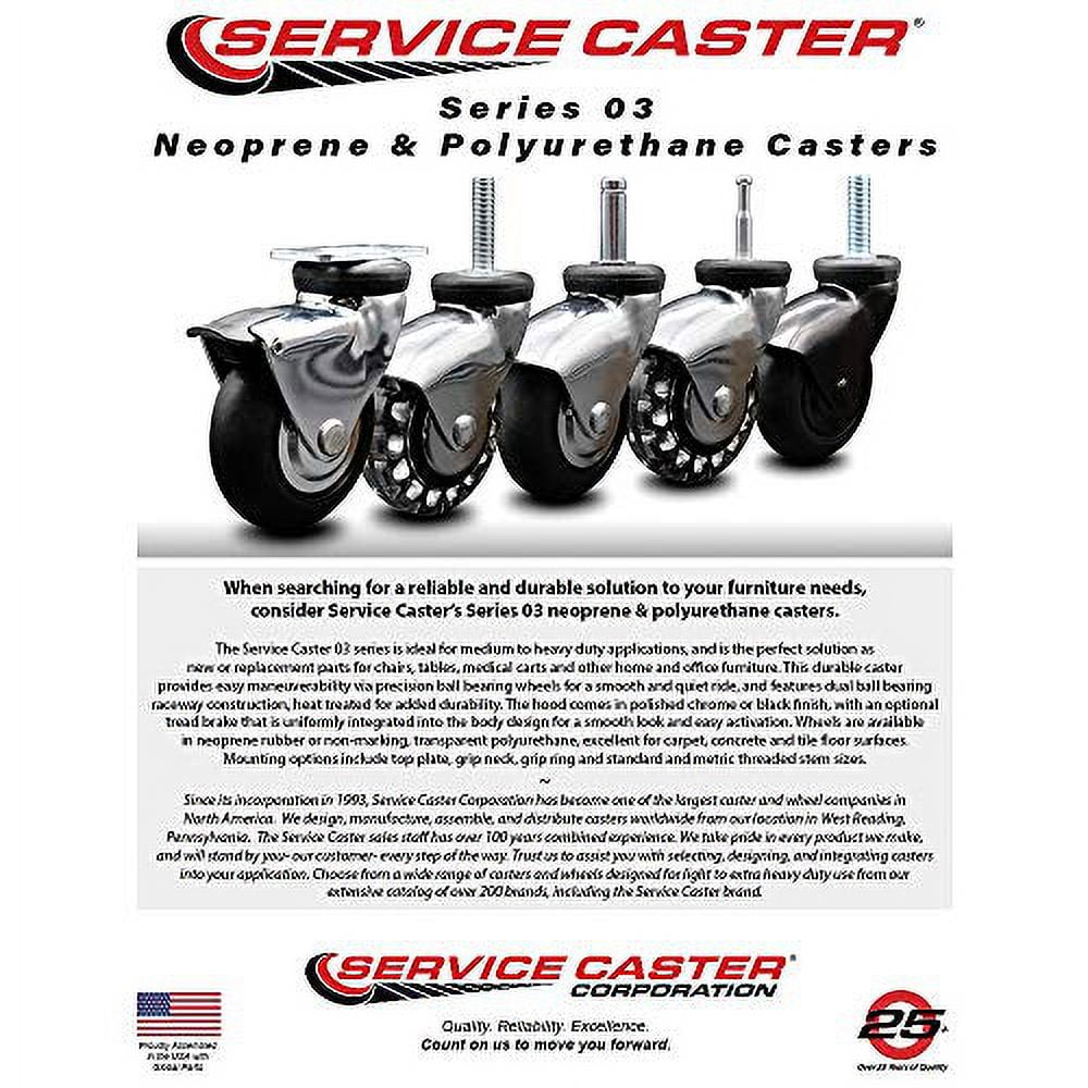 3 Inch Swivel Caster Wheels for Furniture – Bright Chrome Hooded ...