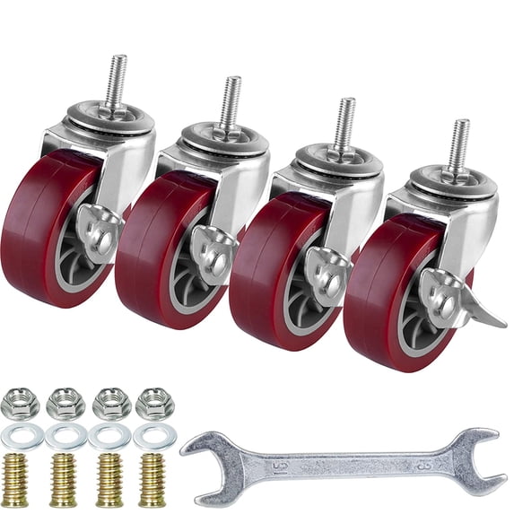 3 Inch Swivel Caster Wheels Set of 4, Locking Casters Heavy Duty Total ...