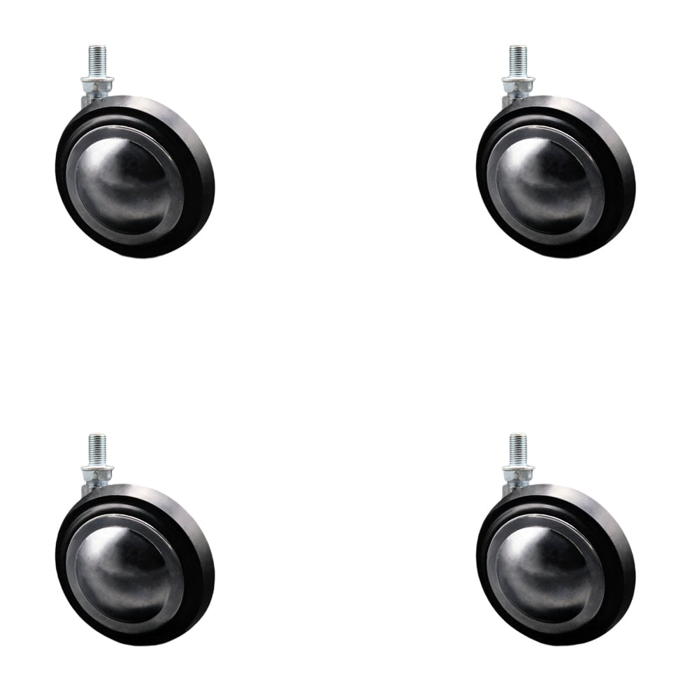 3 Inch Swivel Metal with Soft Rubber Tread Ball Caster Wheels for ...