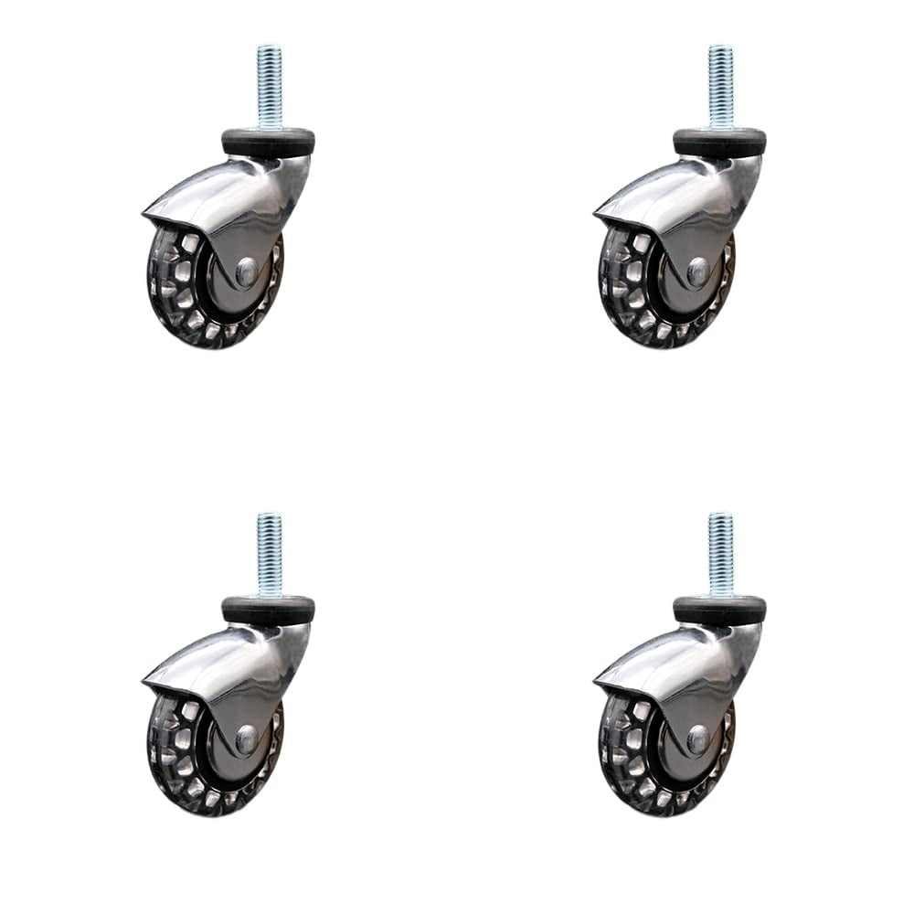 3 Inch Swivel Wheels for Furniture - Bright Chrome Hooded Polyurethane ...