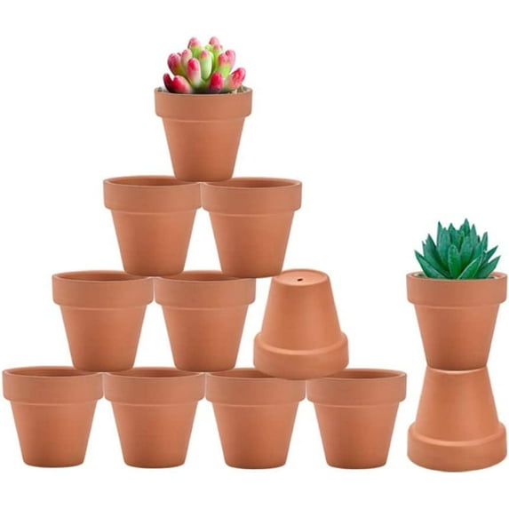 3 Inch Terra Cotta Pots with Drainage - 12 Pack Clay Flower Pots ...
