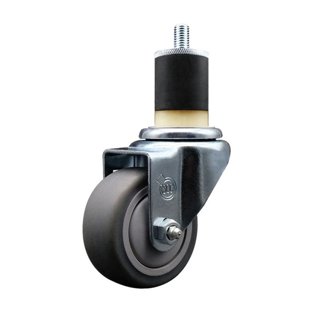 3 Inch Thermoplastic Rubber Wheel Swivel 1-7/8 Inch Expanding Stem ...