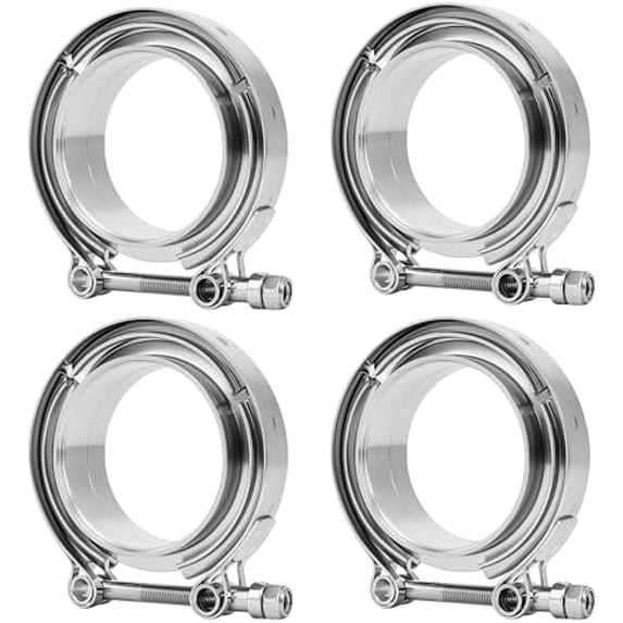 3 Inch V Band Clamp, 4 Pack 3 V Band Clamp Exhaust Kit with 304 ...