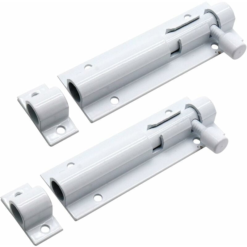 3-Inch White Aluminum Alloy Door Lock, 2 Safety Sliding Door Locks ...