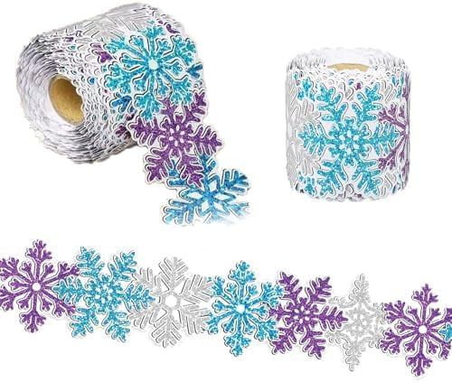 3 Inch Winter Snowflake Bulletin Board Borders, Shine Scalloped Borders ...