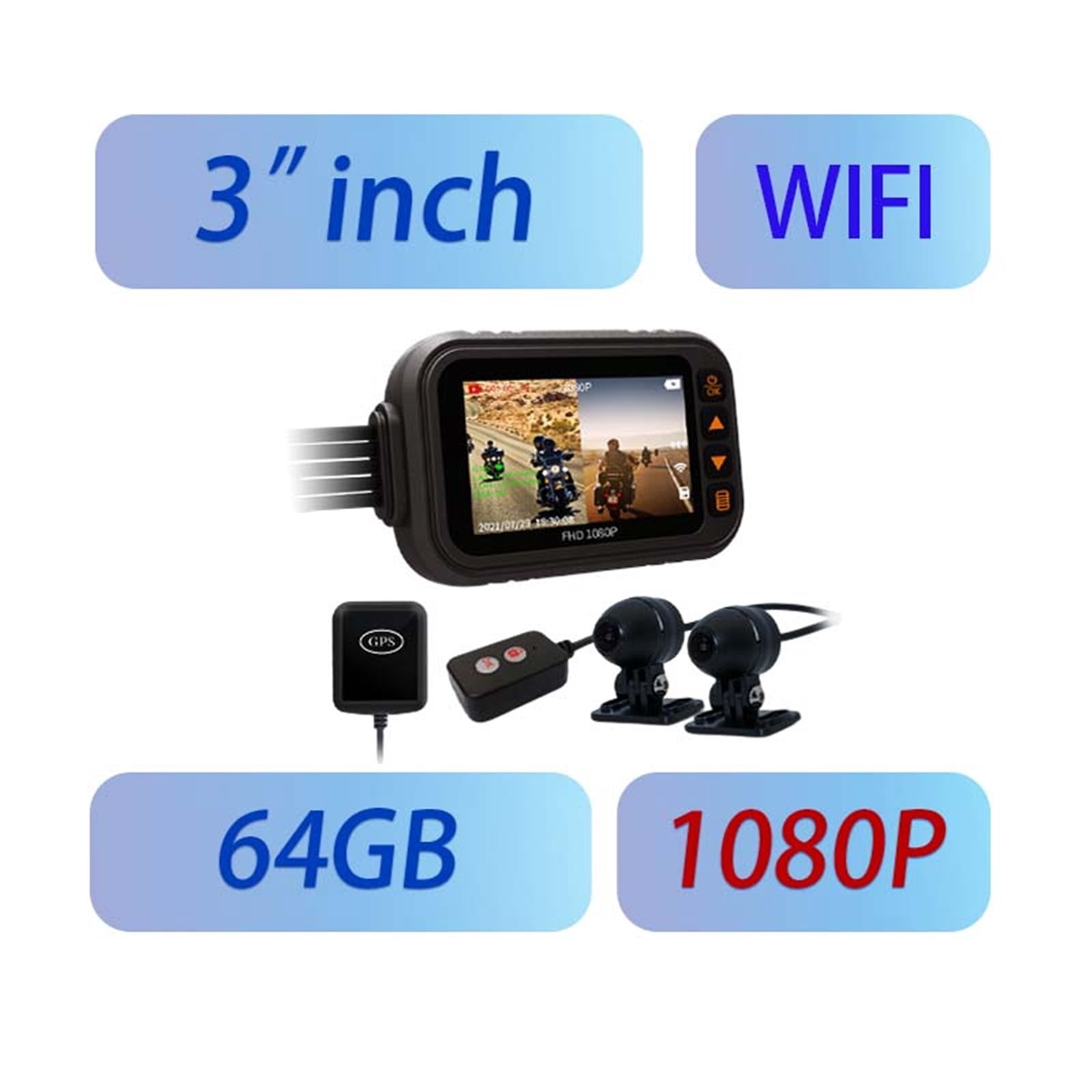 3 Inches Motorcycle GPS 1080P Dashcam With Waterproof Dual Lens ...