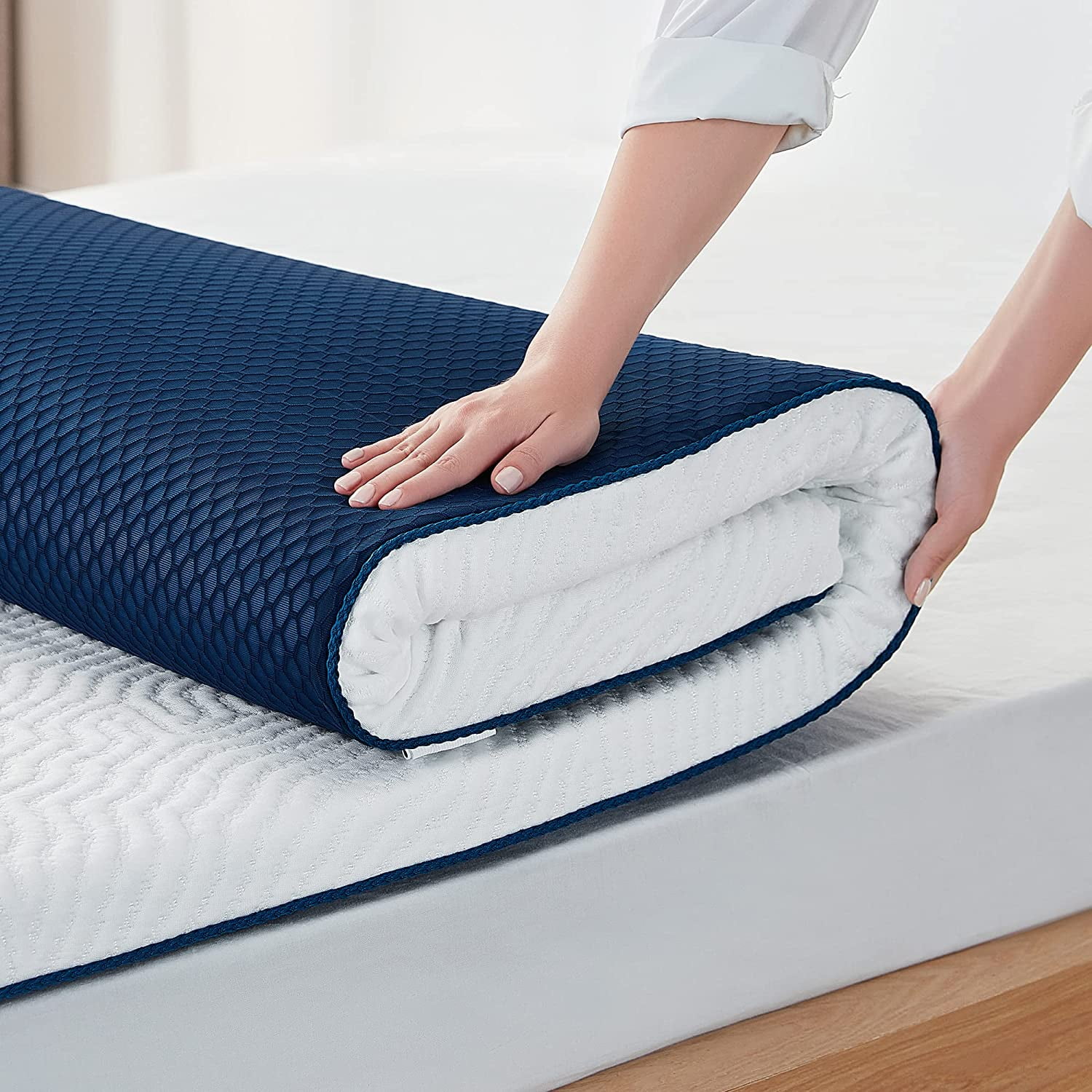 3 Inches Twin Memory Foam Mattress Topper, Cooling Gel-Infused Swirl ...