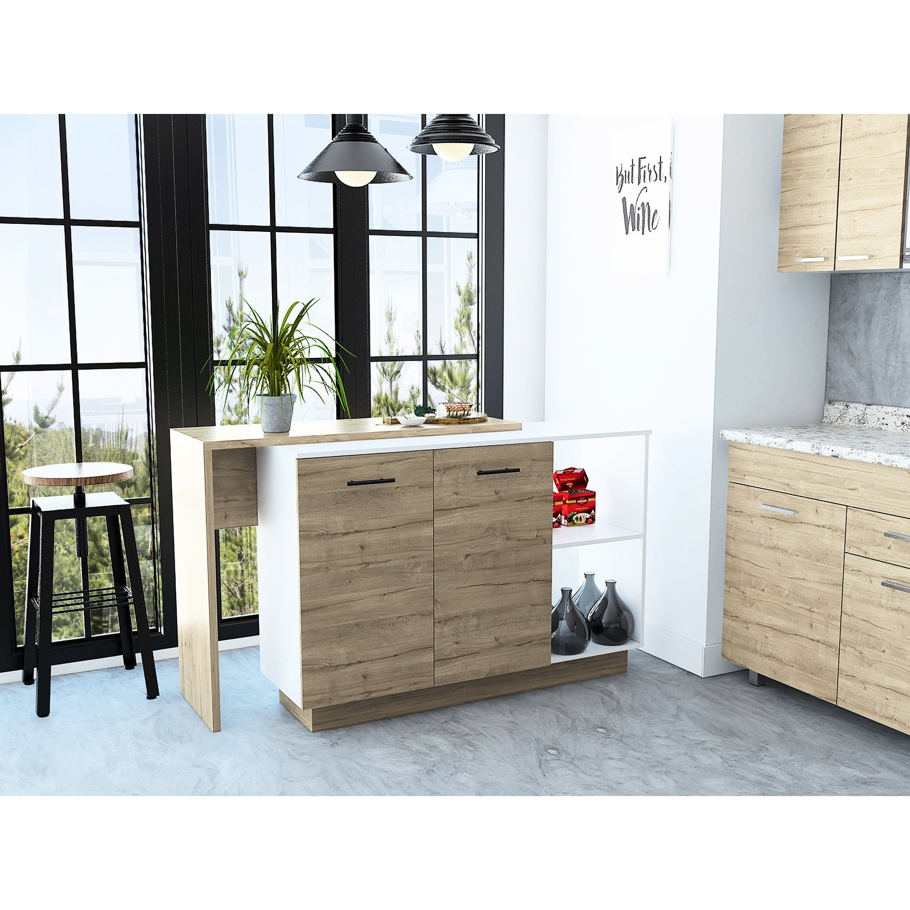 3 Interior Shelves - Oak Mimicking Design - Small Kitchen - Space ...