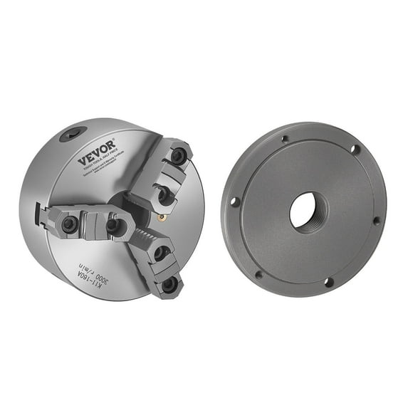 3-Jaw Lathe Chuck 6-Inch with Backing Plate, 1.5-8 Thread, Self ...