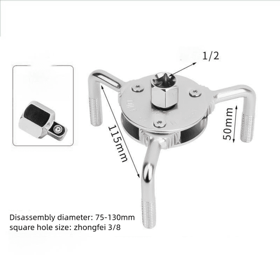 3 Jaw Oil Filter Adjustable Wrench Tool For Removing Motorcycles Car ...