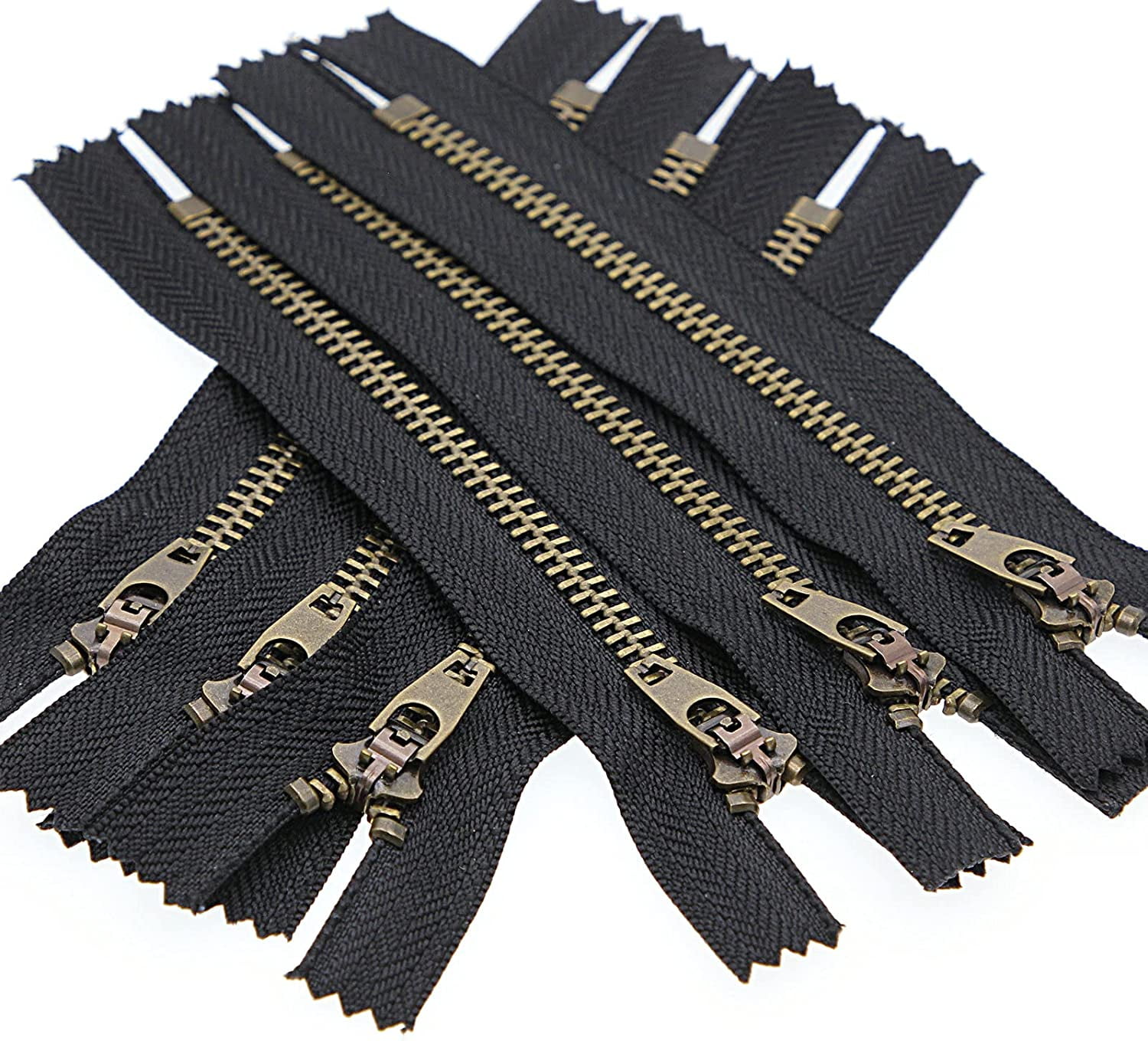 3# Jeans Zipper 5 Inch Antique Brass Metal Zipper Close End Y-Teeth ...