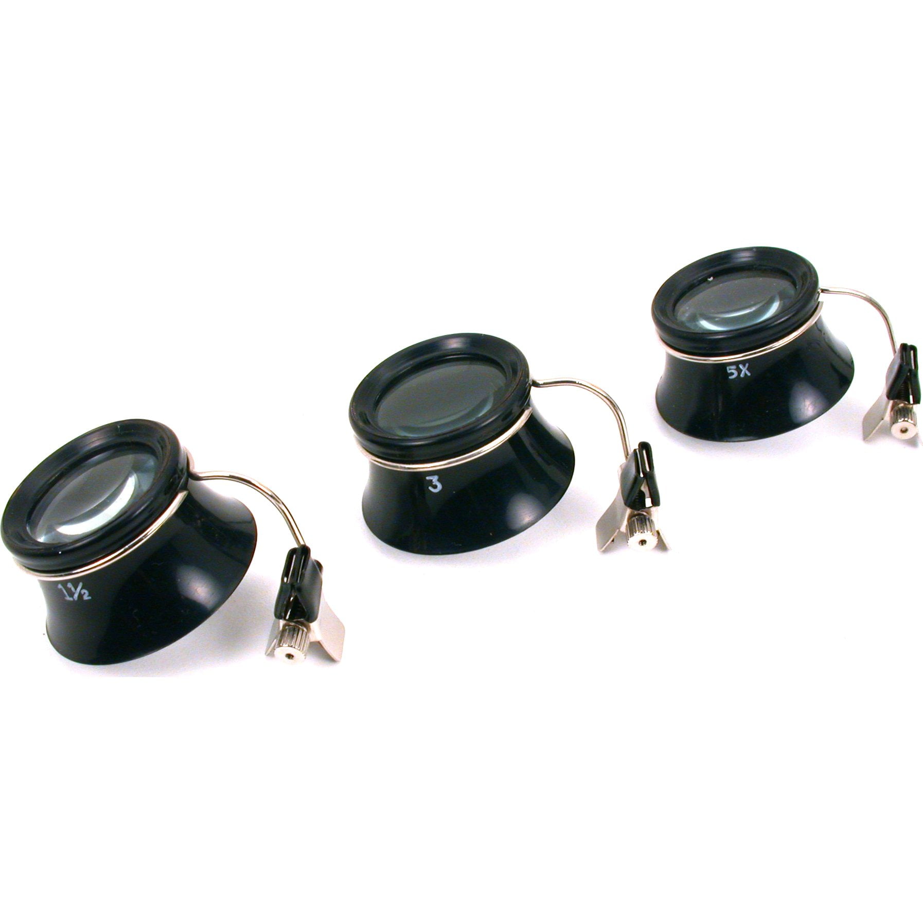 3 Jewelers Clip On Glasses Loupes Eye Magnifier Magnifying Watch ...