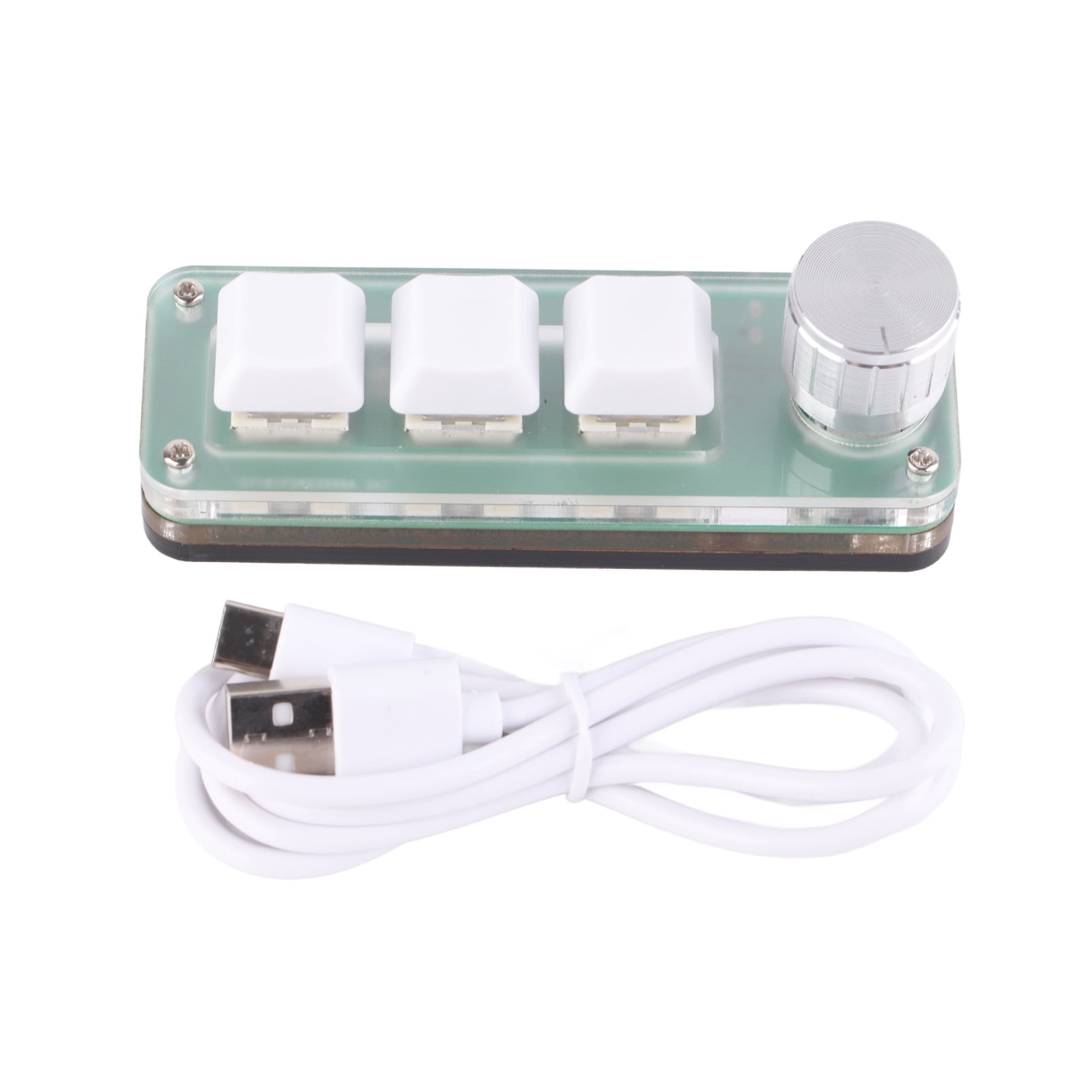 3 Key Keypad USB RGB Backlit 3 Keys Mechanical Knob Design Programmable ...