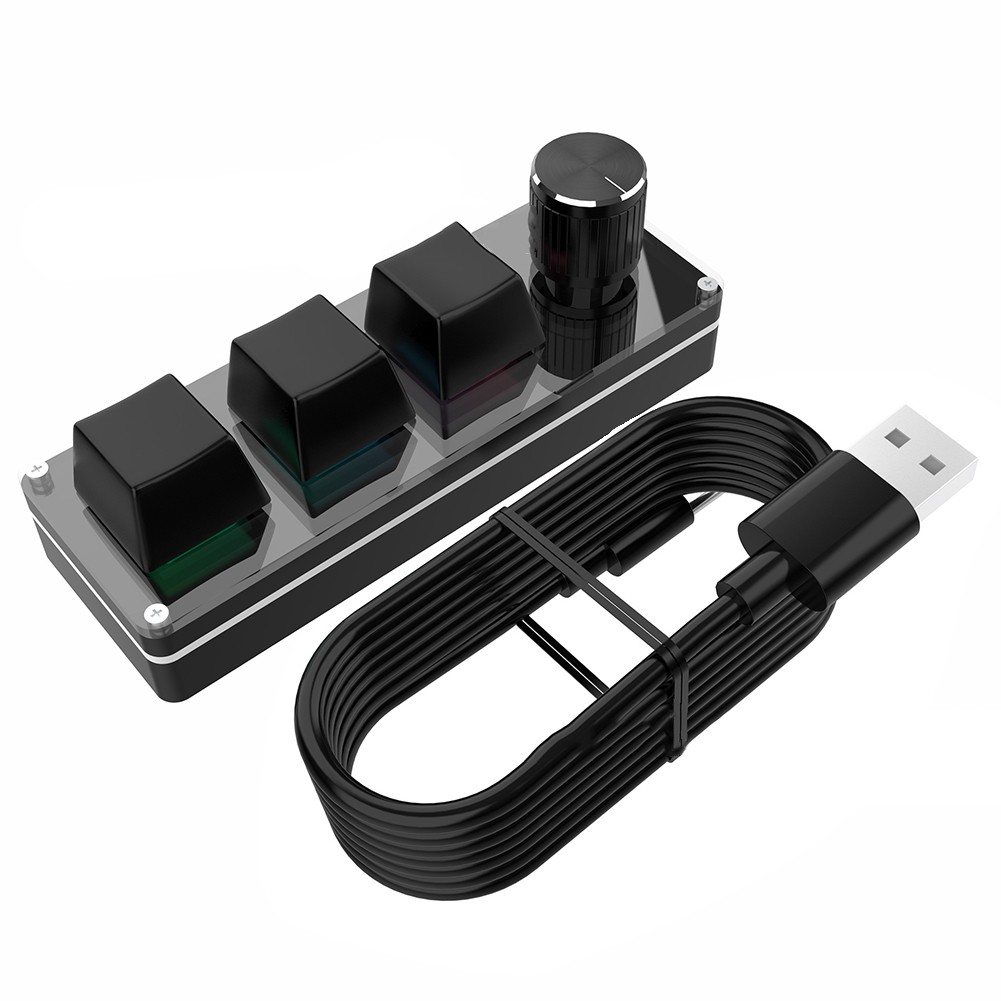 3-Key Macro Programming Keyboard：Customizable Knob，Rgb - Walmart.com