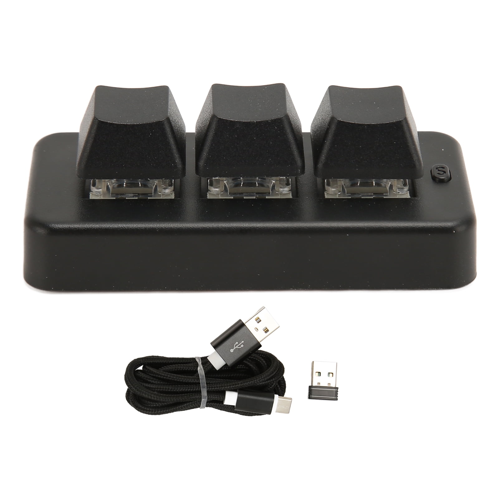 3 Key Mini Keypad 3 Mode USB Wireless 2.4G Bluetooth HID Programming ...