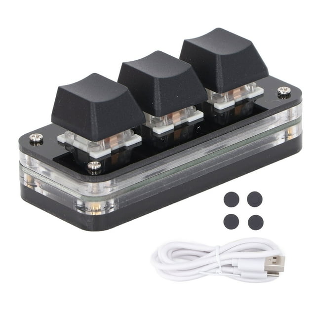 3 Key Mini Keypad Industrial USB Customized Blue Switch Programmable ...