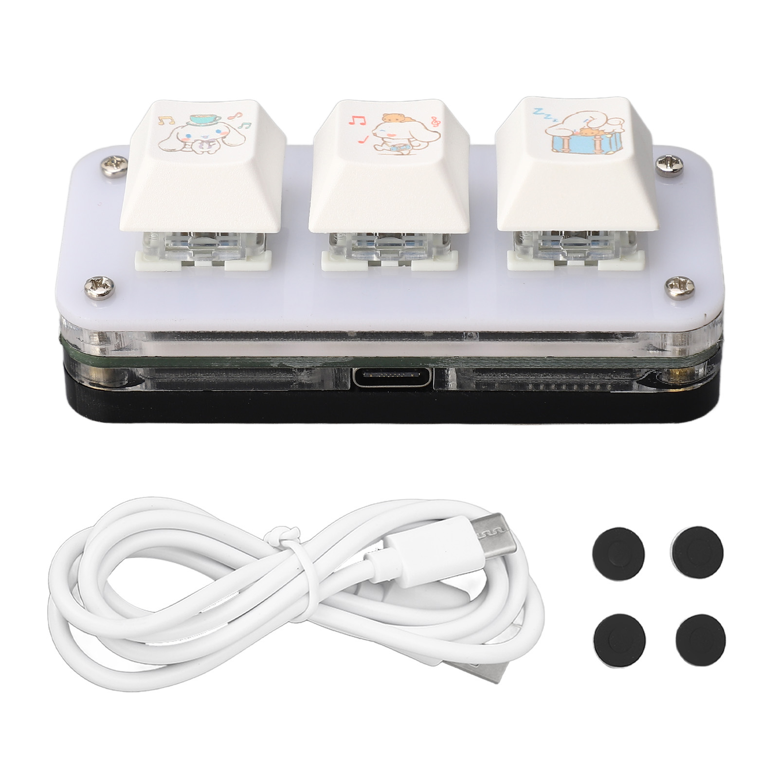 3 Key Mini Keypad USB Mechanical Gaming Programmable Macro Keyboard ...