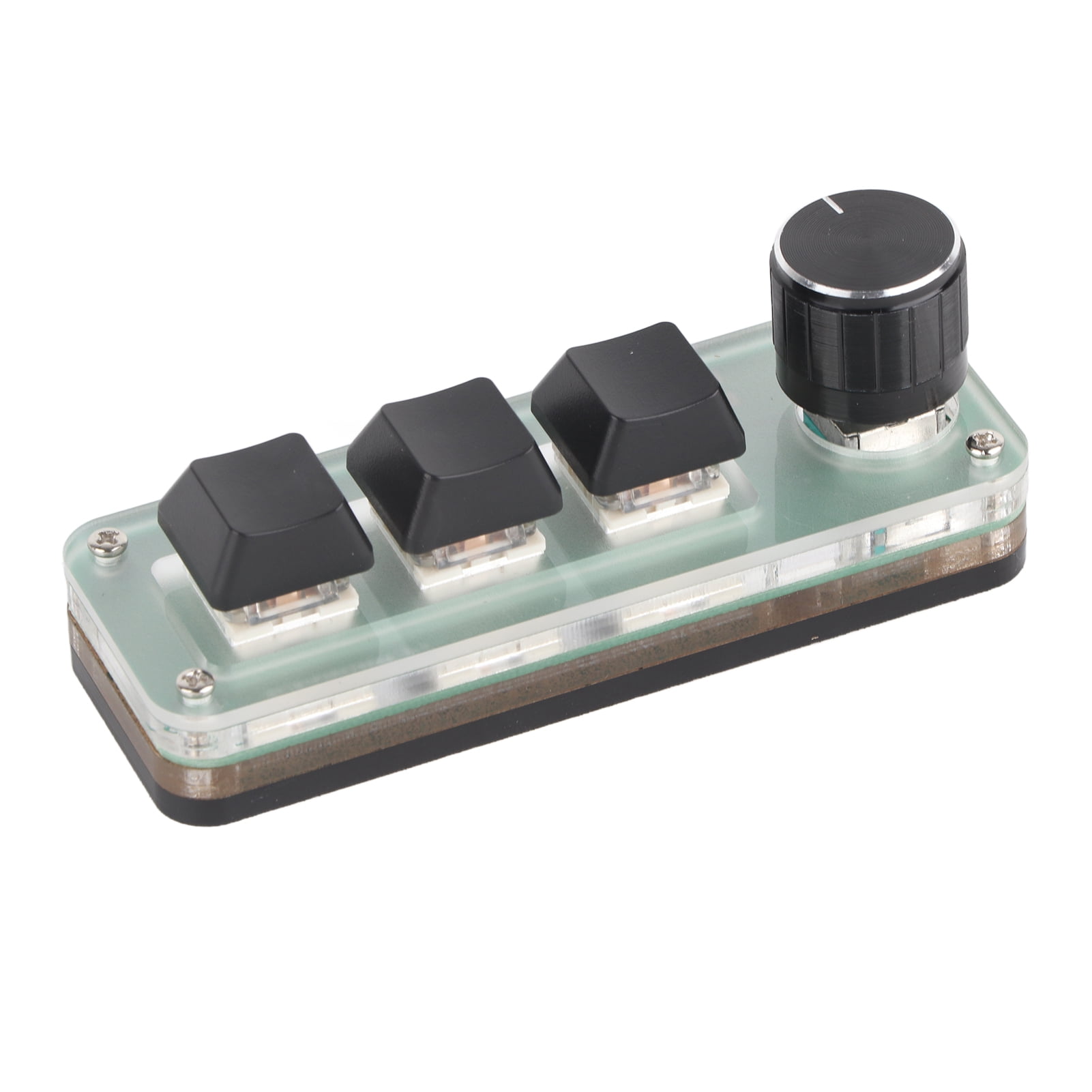 3 Key Small Keypad Multifunctional Shortcut RGB Backlight USB Mechanical Keyboard with Knob for ...