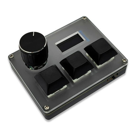 3-Key Wired Custom Keyboard Blue Switch OSU Gaming with Knob Screen RGB ...