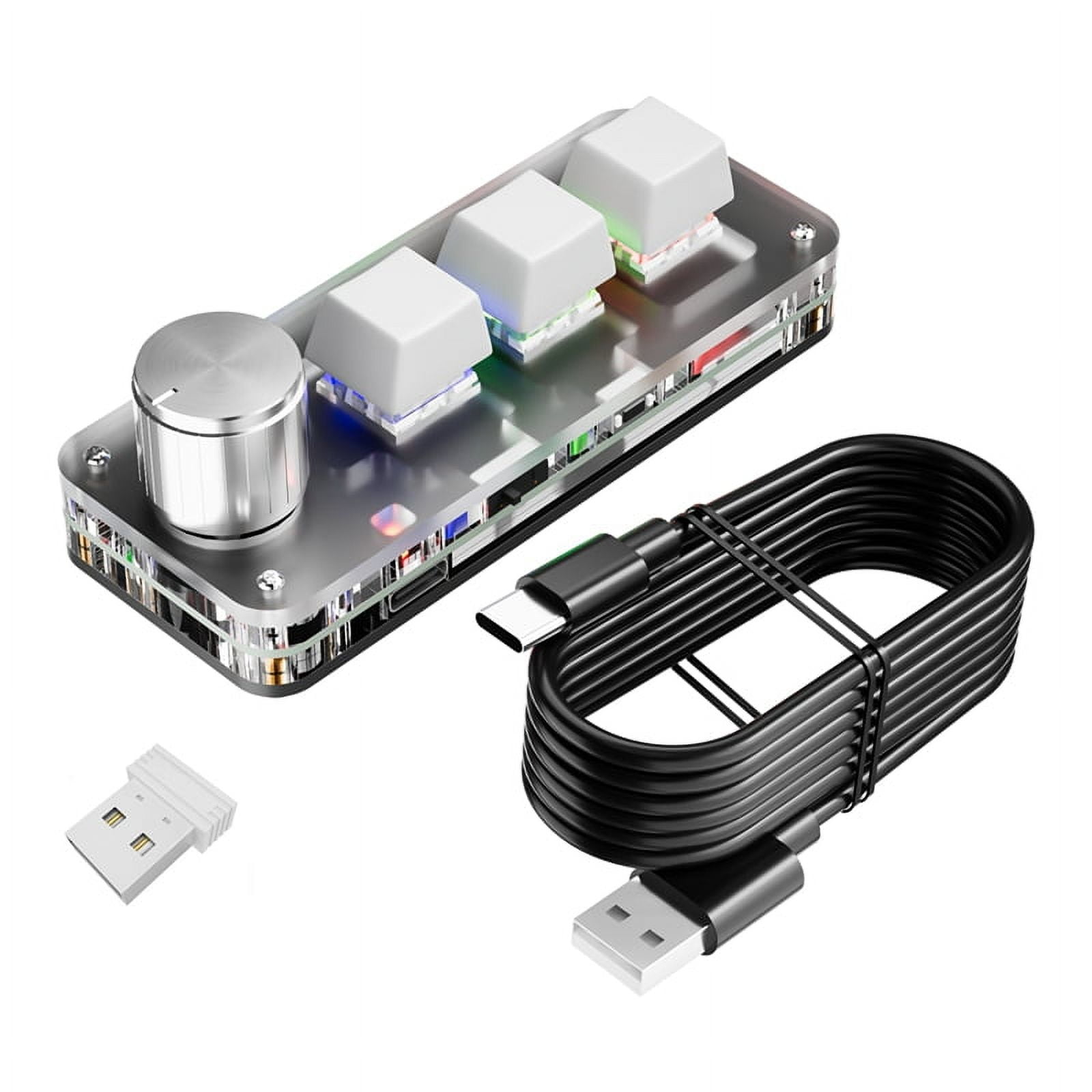 3 Keys 1 Knob 2.4G Macro Keyboard Mini Gaming Custom Programming ...