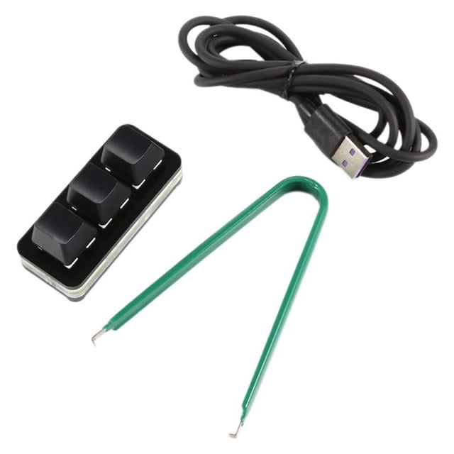 3 Keys Custom Mini Keyboard Copy Paste Cut Select All Enter Black ...