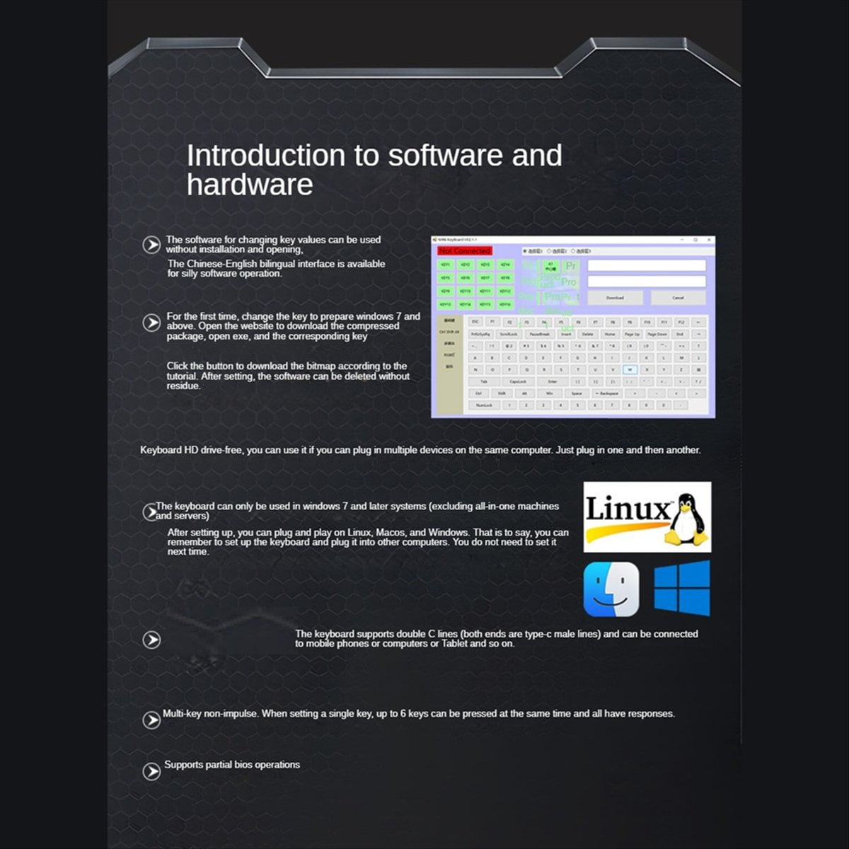 3 Keys Macro Programming Mini Keyboard for Photoshop Gaming Hotswap ...