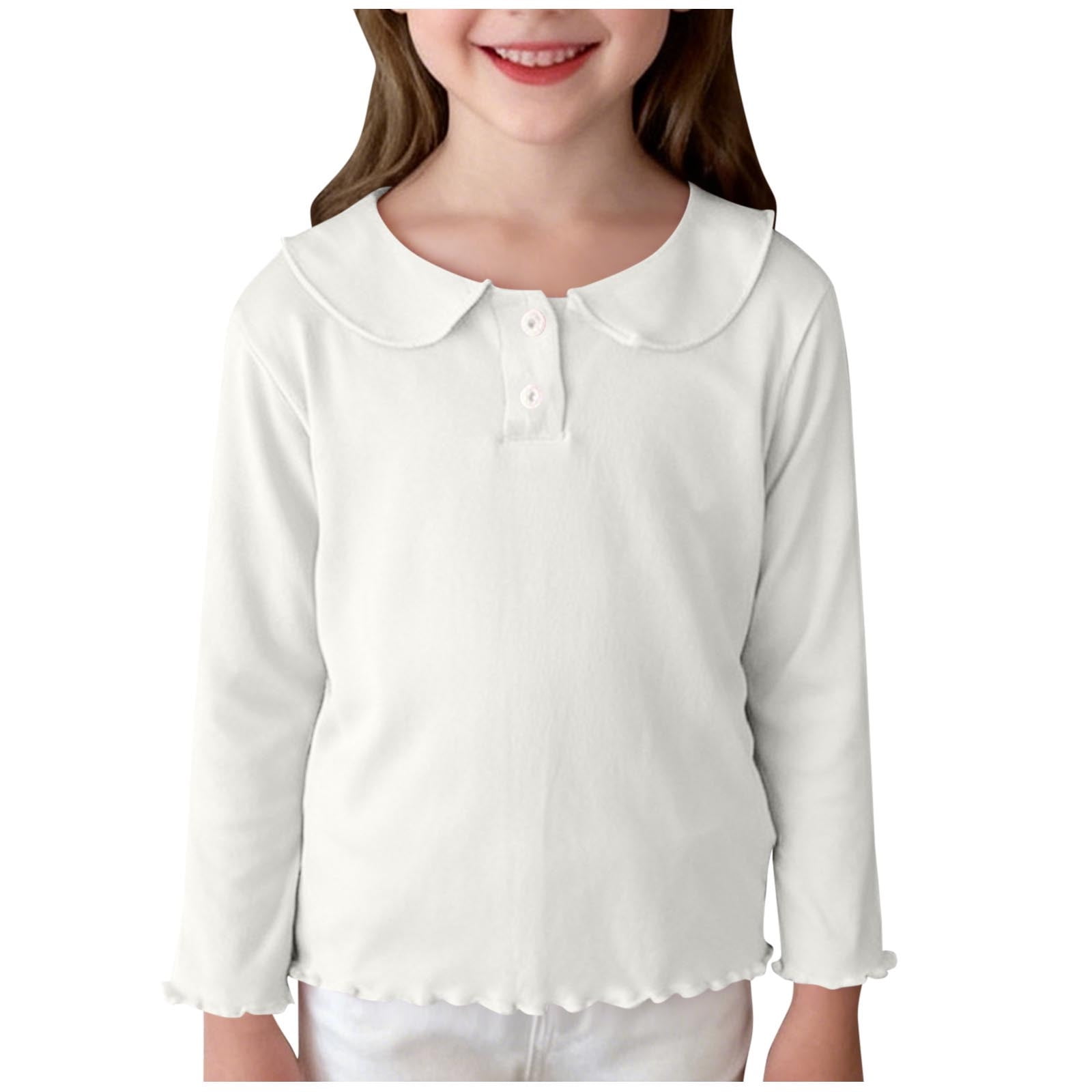 3 Kid Girl Boy Tops Shirts Girls Long Sleeve Blouse with Peter Pan ...