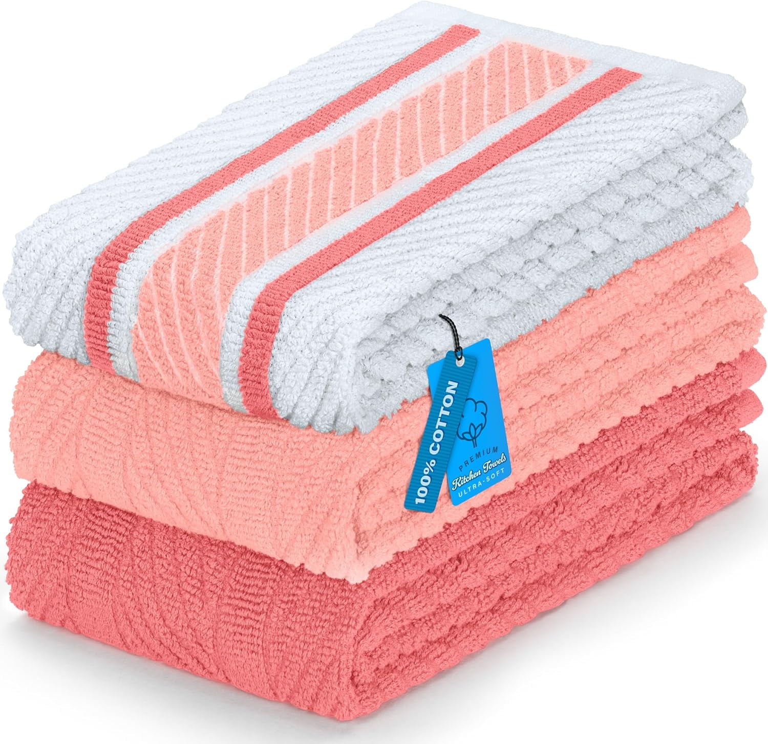 3 Kitchen Towels, 16 x 27 Inch Dish Cloths for Kitchen and Countertop ...