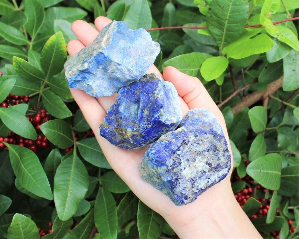 3 LARGE Rough Lapis Lazuli Chunks, 2" - 3" (Blue Raw Crystal Gemstone ...