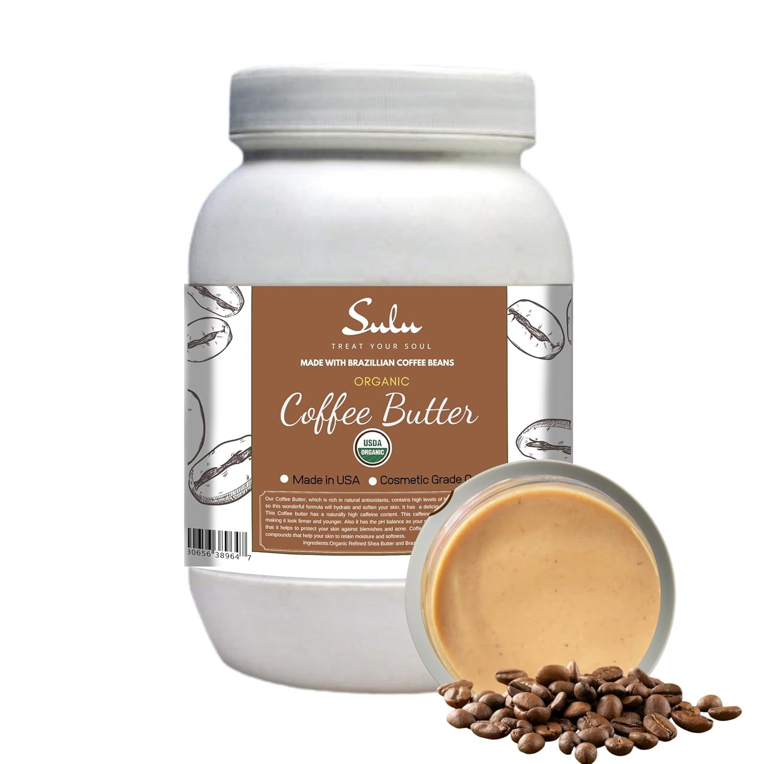 3 LBS Coffee Bean Butter- USDA Certified Organic Cold Pressed Unrefined ...