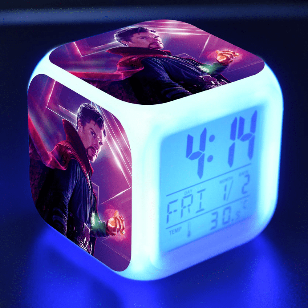 3＂LED Alarm Clock Avengers Infinity War Pattern Desk Table Glowing ...