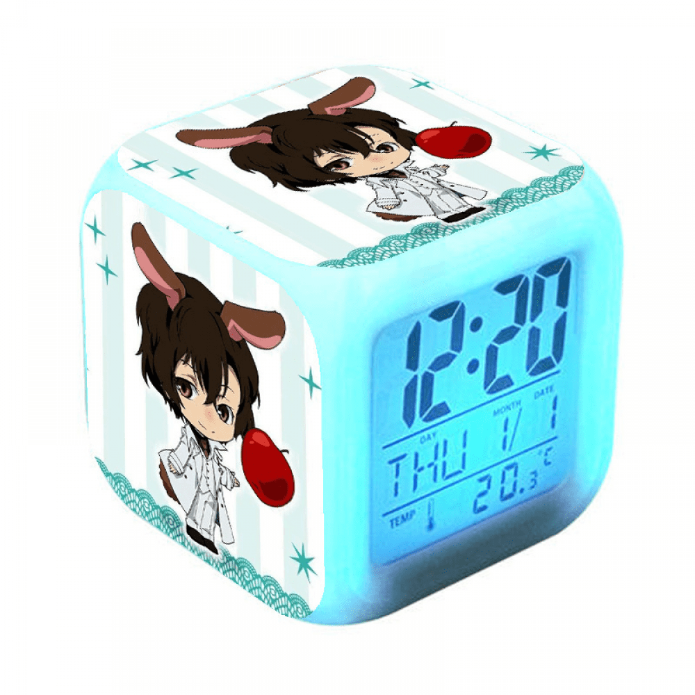3＂LED Alarm Clock Cartoon Bungo Stray Dogs Pattern Desk Table Glowing ...