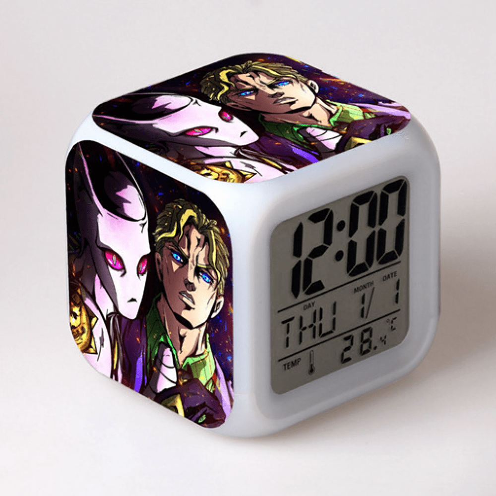 3＂LED Alarm Clock JoJo's Bizarre Adventure Pattern Desk Table Glowing ...