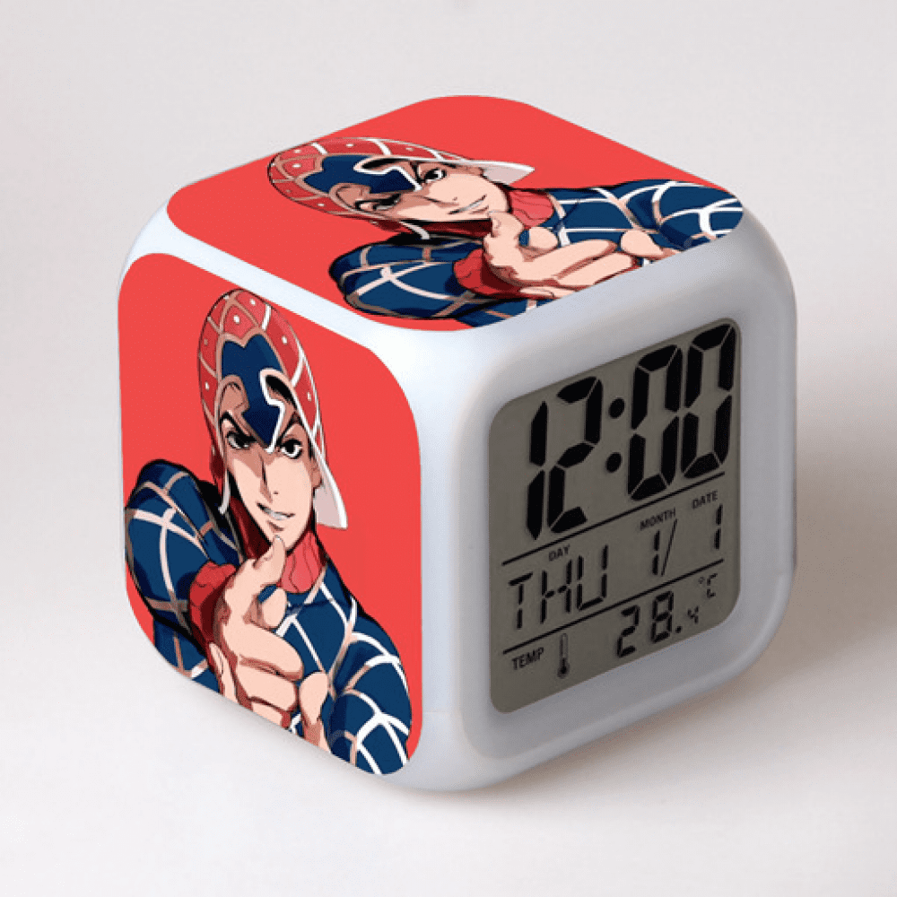 3＂LED Alarm Clock Cartoon JoJo's Bizarre Adventure Pattern Desk Table ...