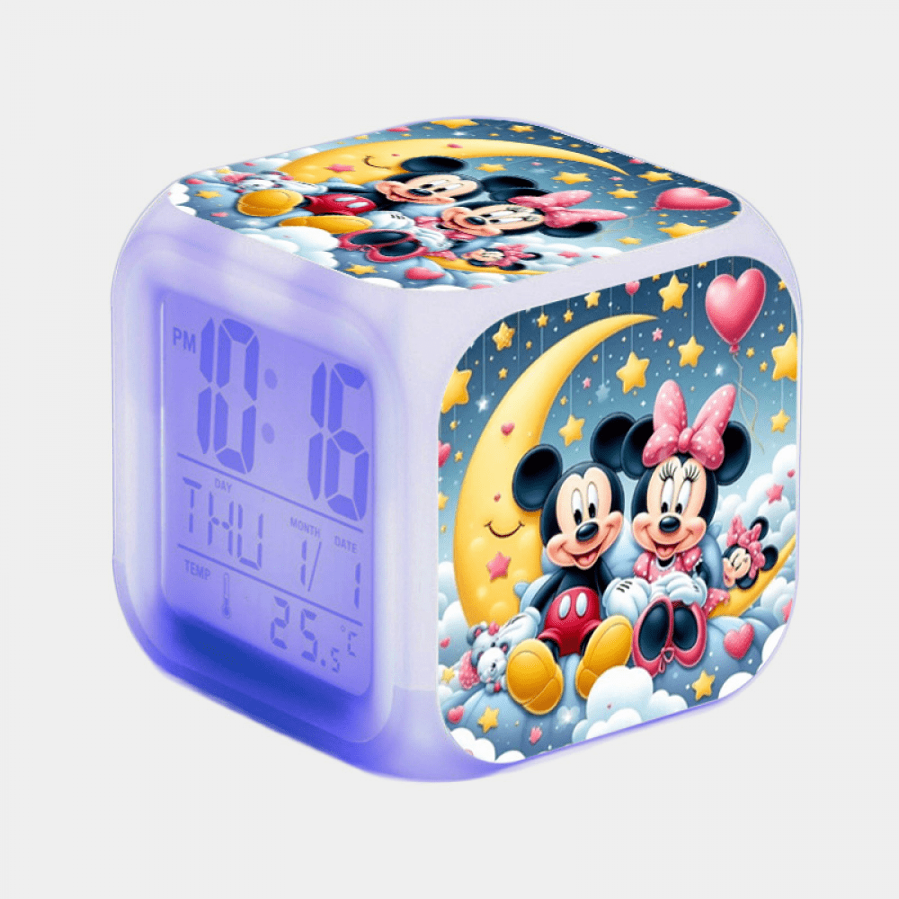 3＂LED Alarm Clock Cartoon Soccer Pattern Desk Table Glowing Electronic ...