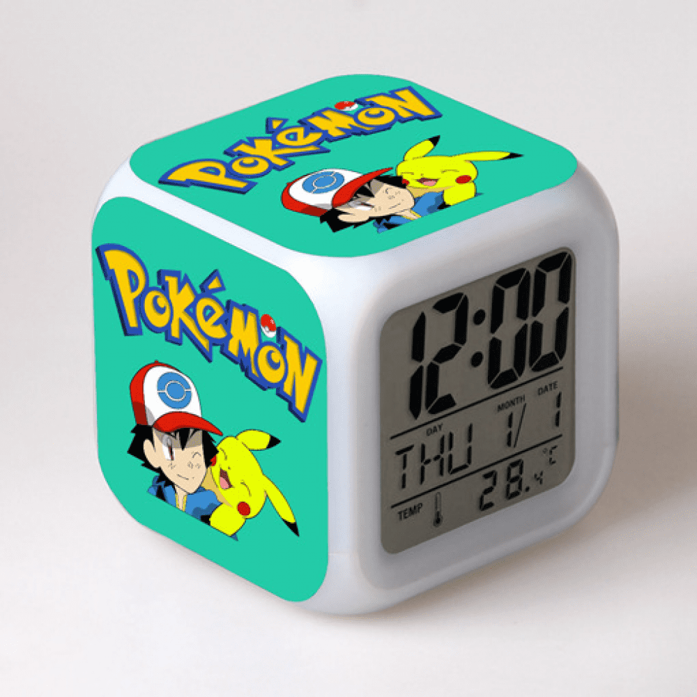 3＂LED Alarm Clock Cute Cartoon Anime Pattern Desk Table Glowing ...