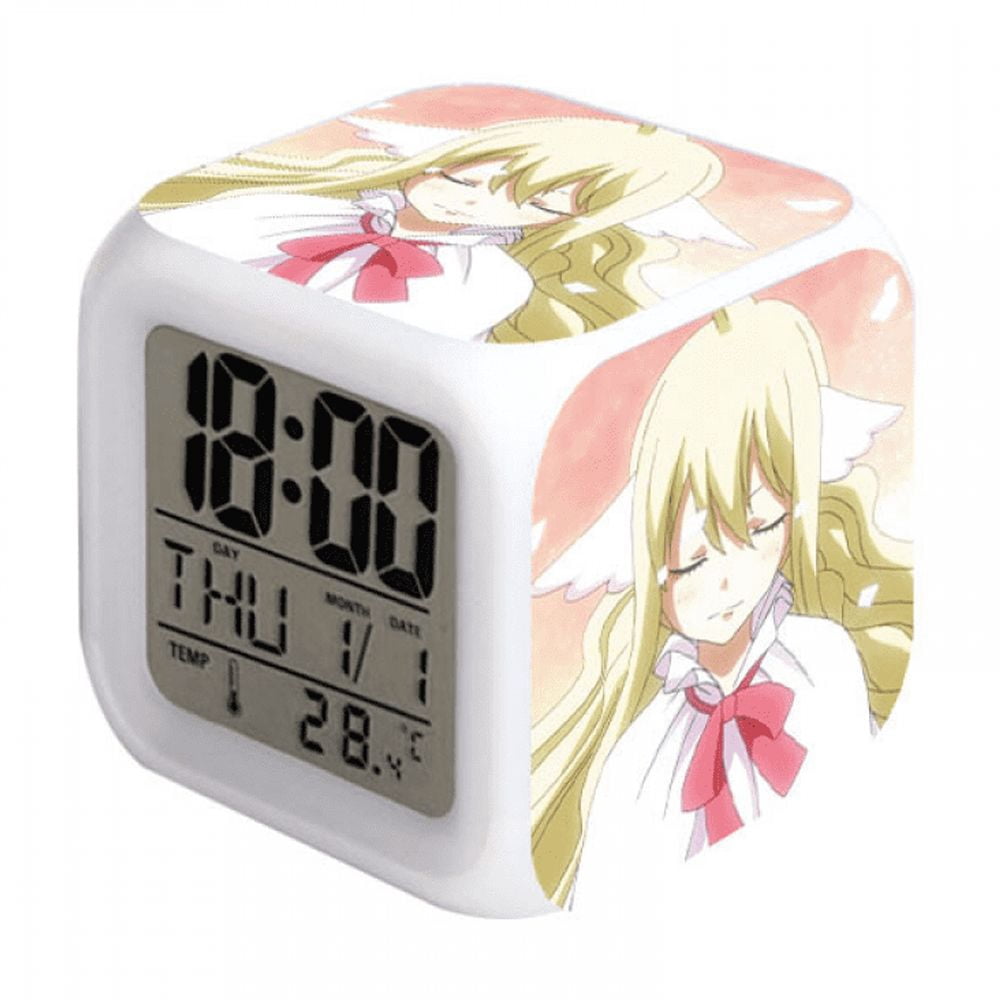 3＂LED Alarm Clock FAIRY TAIL Pattern Desk Table Glowing Electronic ...