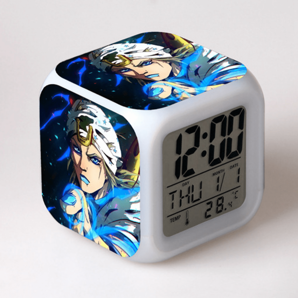3＂LED Alarm Clock JoJo's Bizarre Adventure Pattern Desk Table Glowing ...