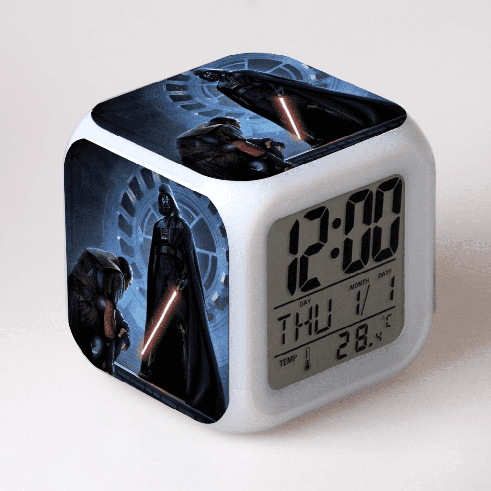 3＂LED Alarm Clock Star Wars Pattern Desk Table Glowing Electronic ...