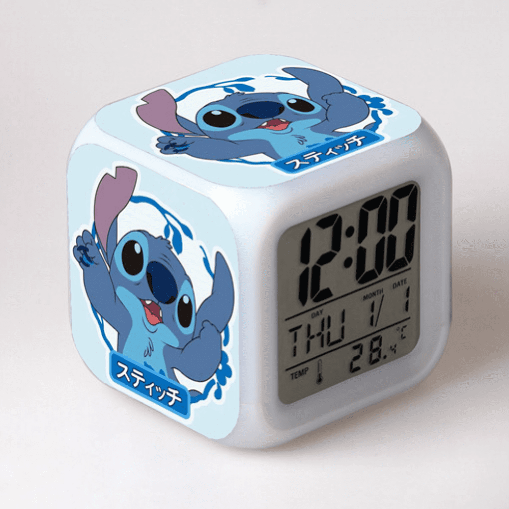 3＂LED Alarm Clock Stitch Pattern Desk Table Glowing Electronic Colorful ...