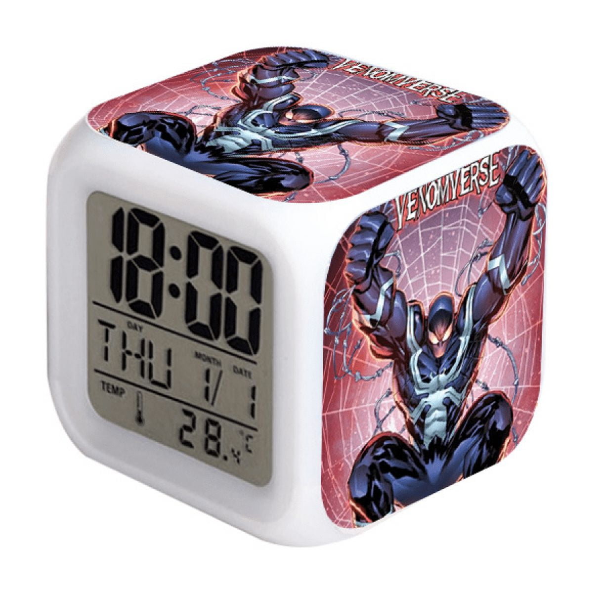 3＂LED Alarm Clock Super Hero Pattern Desk Table Glowing Electronic ...