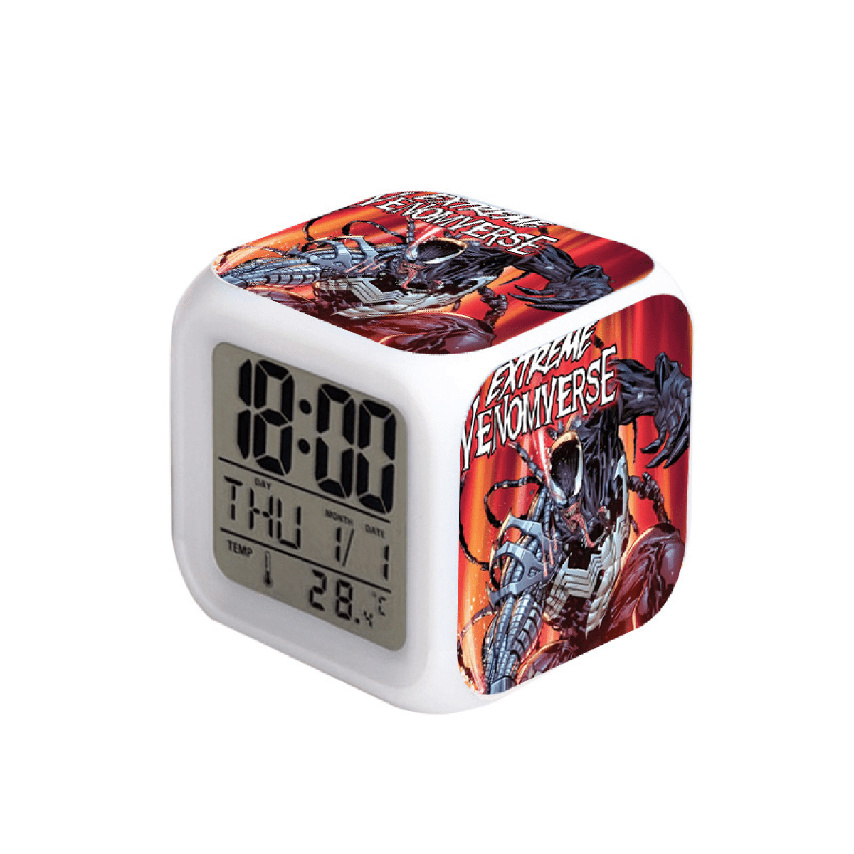 3＂LED Alarm Clock Super Hero Pattern Desk Table Glowing Electronic ...