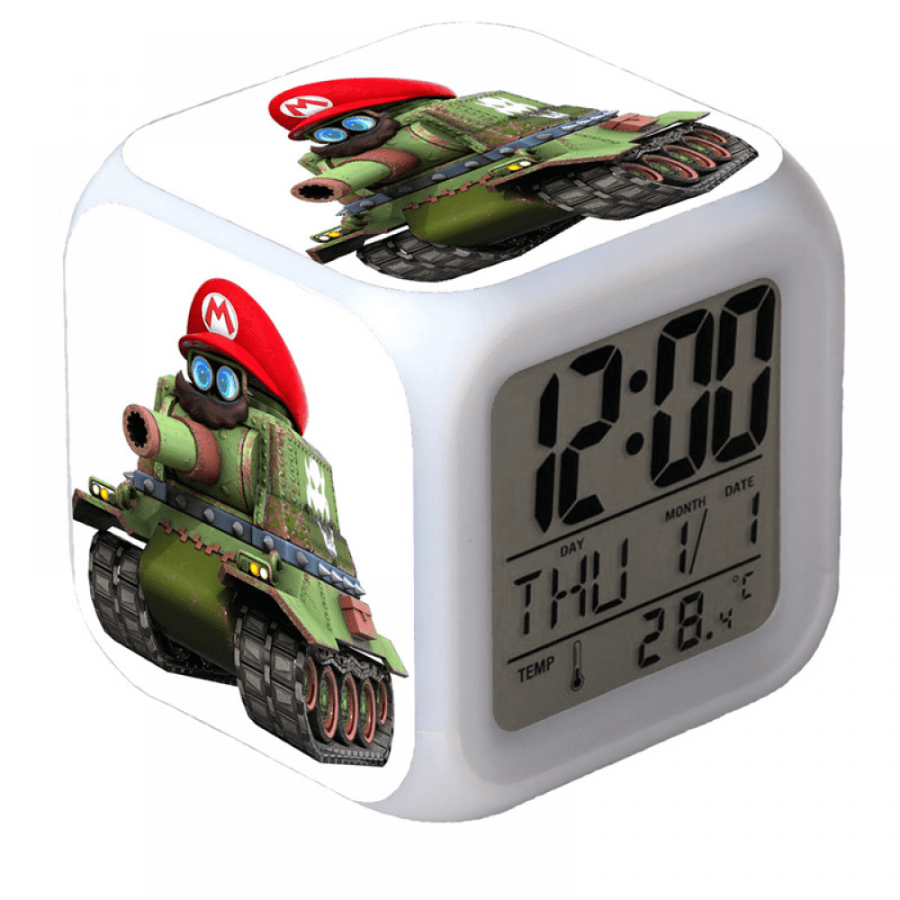 3＂LED Alarm Clock Super Mario Pattern Desk Table Glowing Electronic ...